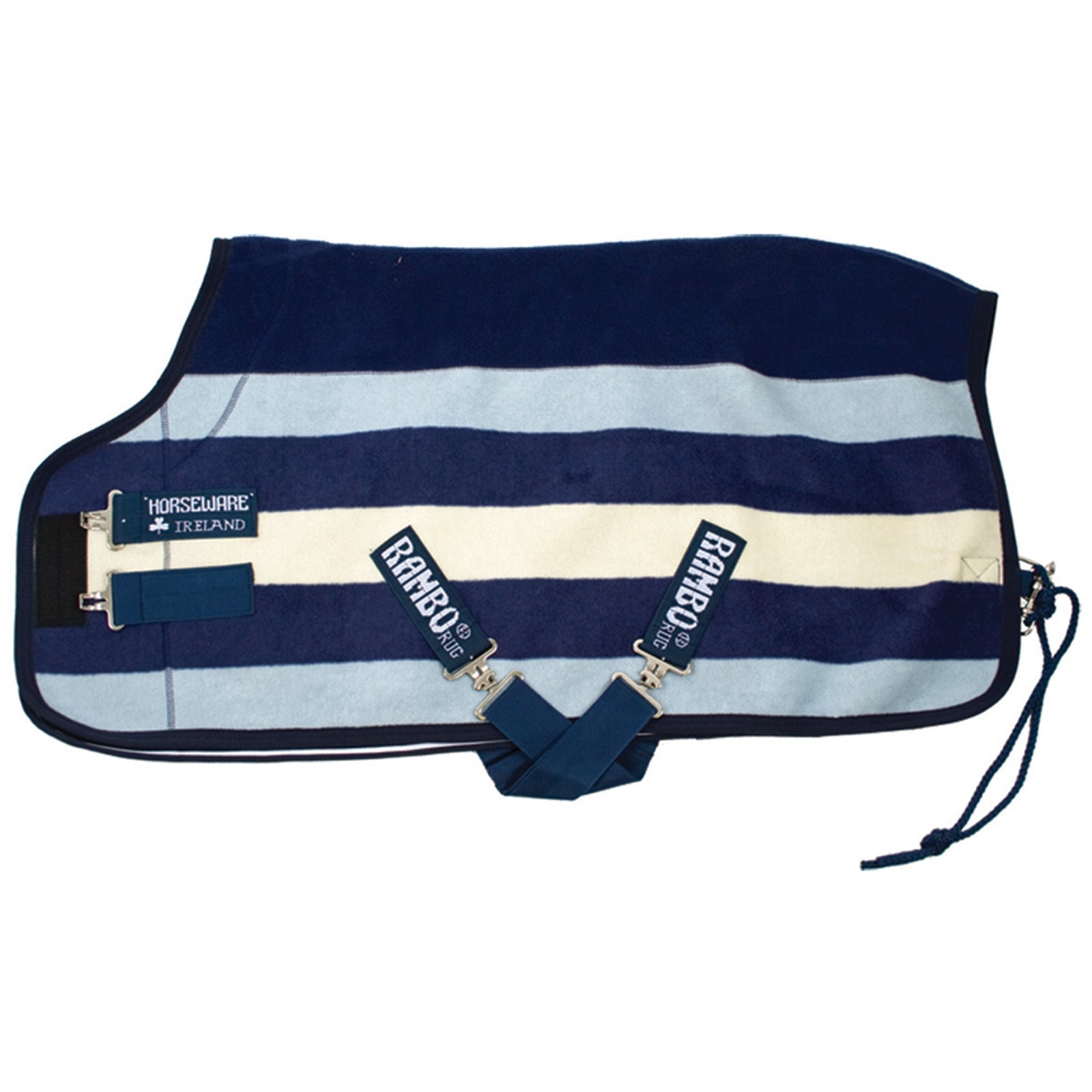 Rambo Deluxe Fleece pony sizes Dark Blue/Beige/Blue 80 – horze