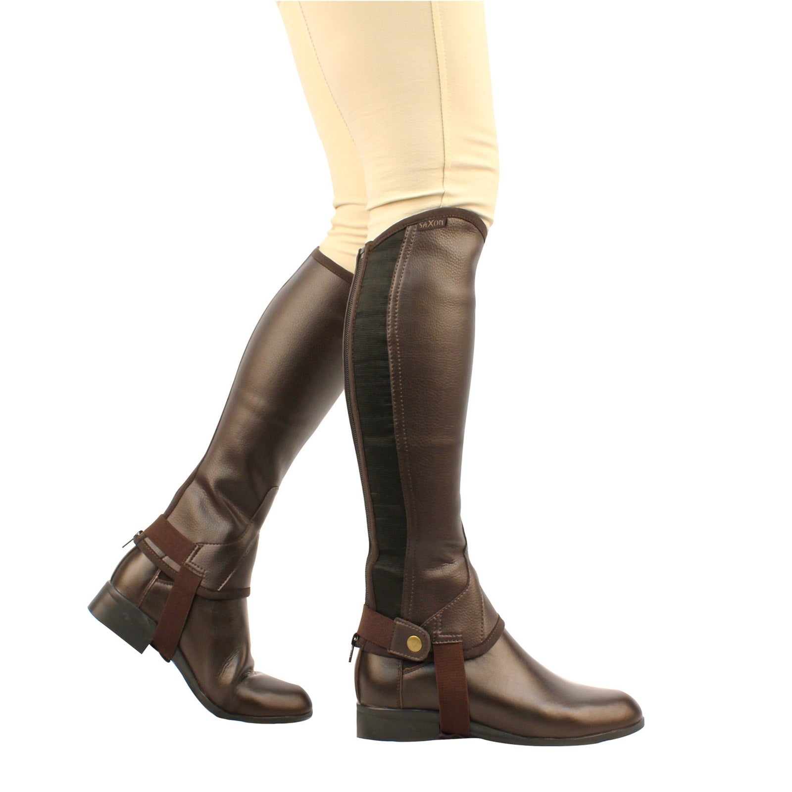 Equileather Half Chaps, Adult Brown XS – horze