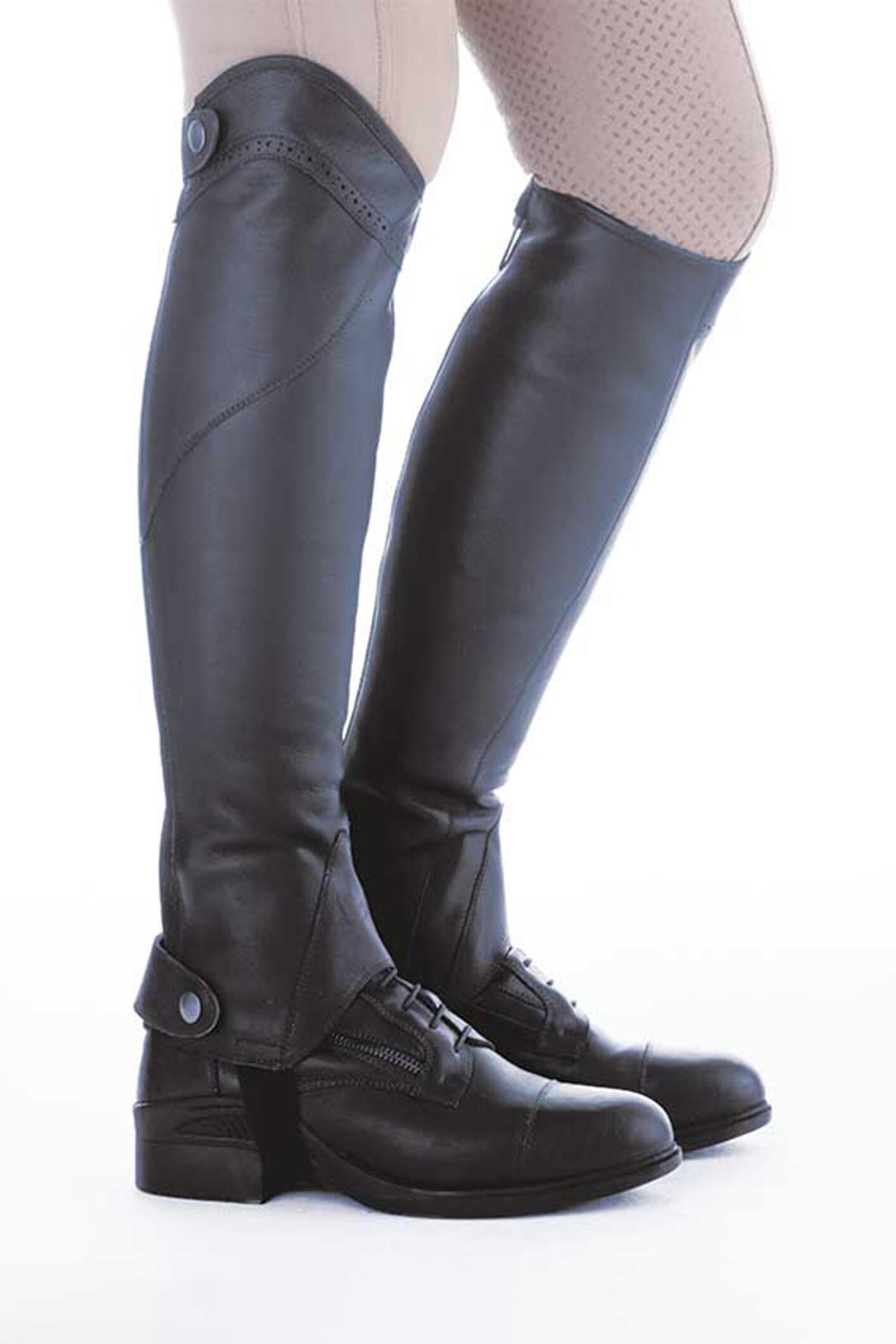 Oiled Leather Half Chaps Remus Black L – horze