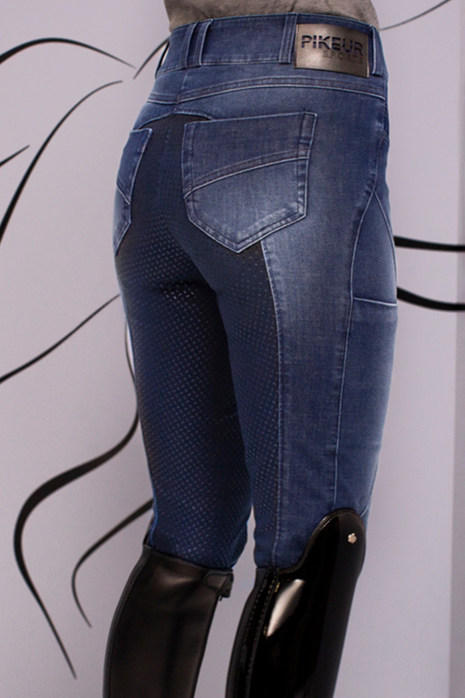 Lisha Women's Full Grip Denim Breeches Denim Blue 20 – horze