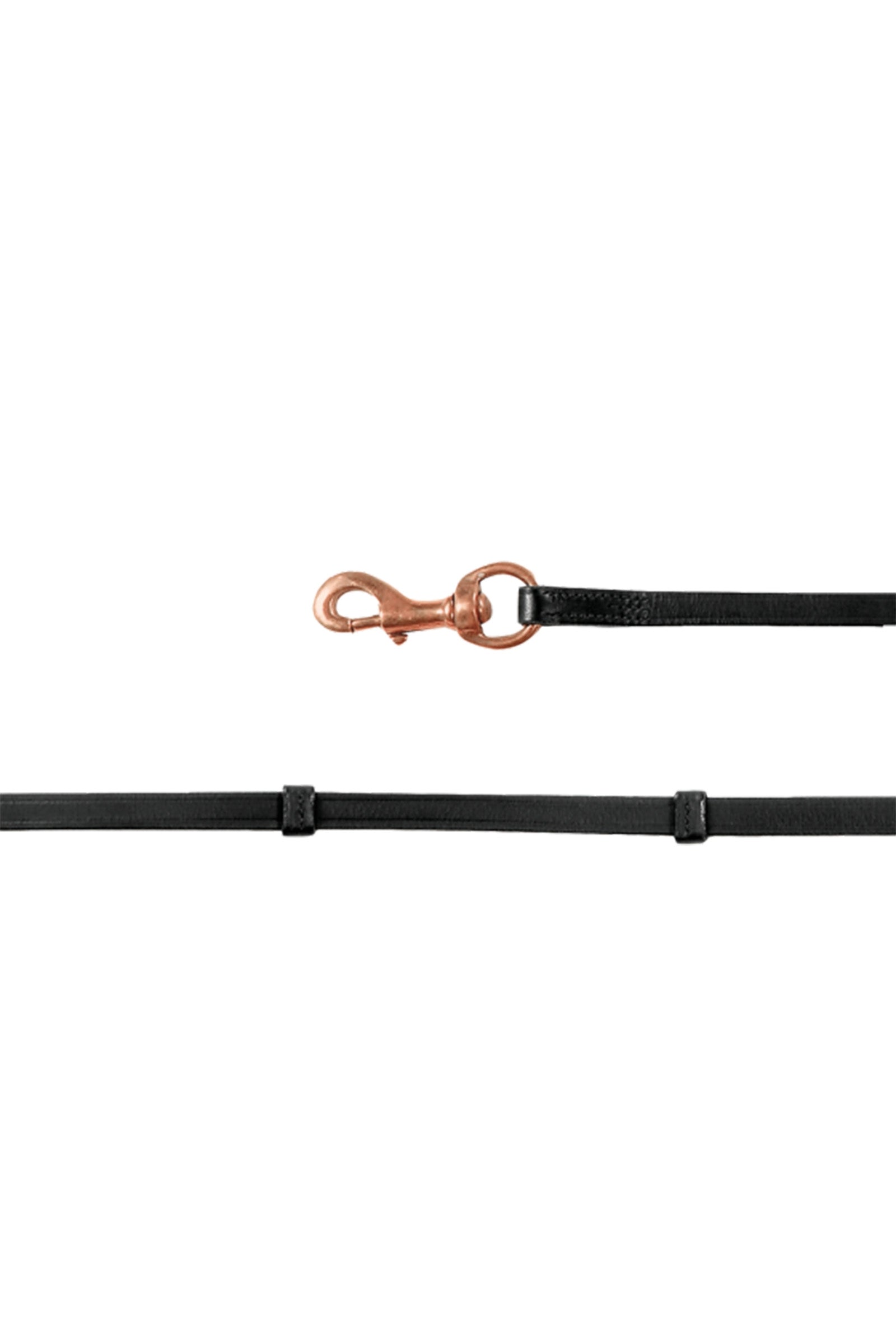 Icelandic Reins with Carabiner Black/Rose Gold One Size – horze
