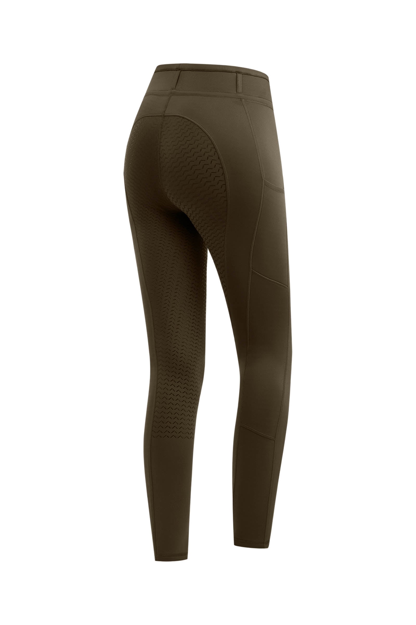 ELT Ella Kids' Riding Tights With Full Seat – Green Brown – horze